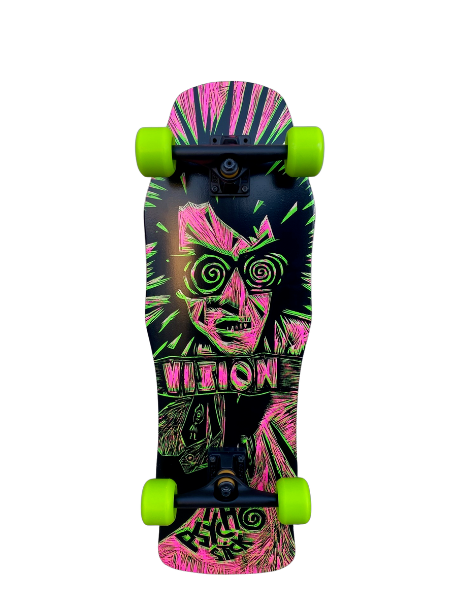 Vision Original Psycho Stick Complete Skateboard-Woodcut Art by Sean S ...